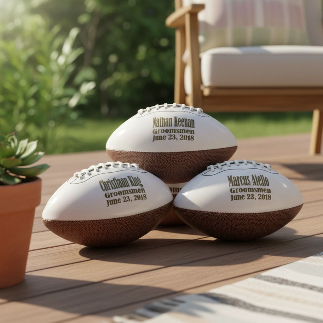 Personalized Football Gift, Custom Engraved with 3 Lines - Groovy ...
