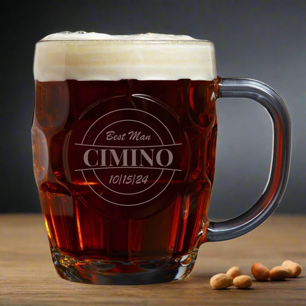 Personalized Groomsmen Beer Mug - Custom 20oz Glass for Wedding Party ...