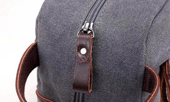 Custom Dopp Kit with Name Engraved on Leather Trim - Groovy Groomsmen Gifts