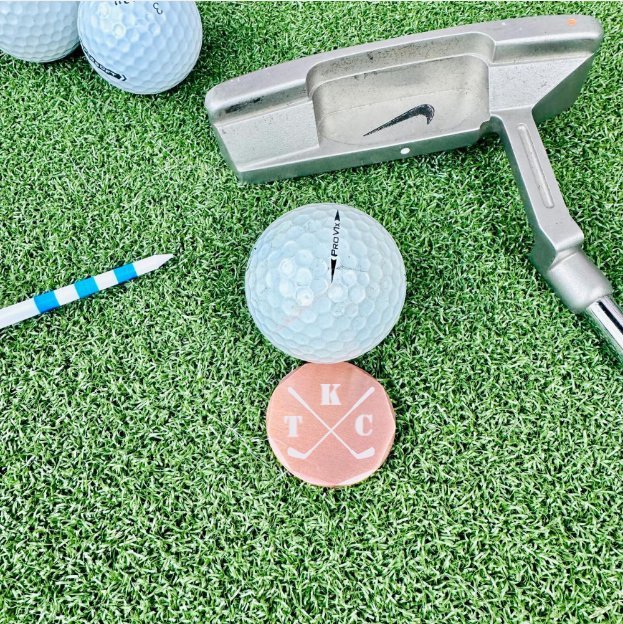 Custom Monogrammed Golf Ball Marker Copper With Initials - Groovy ...