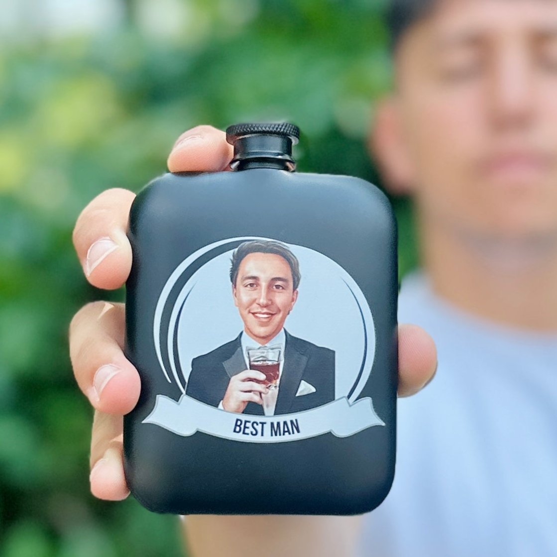 Unique Groomsmen Flask with Photo - Groovy Groomsmen Gifts