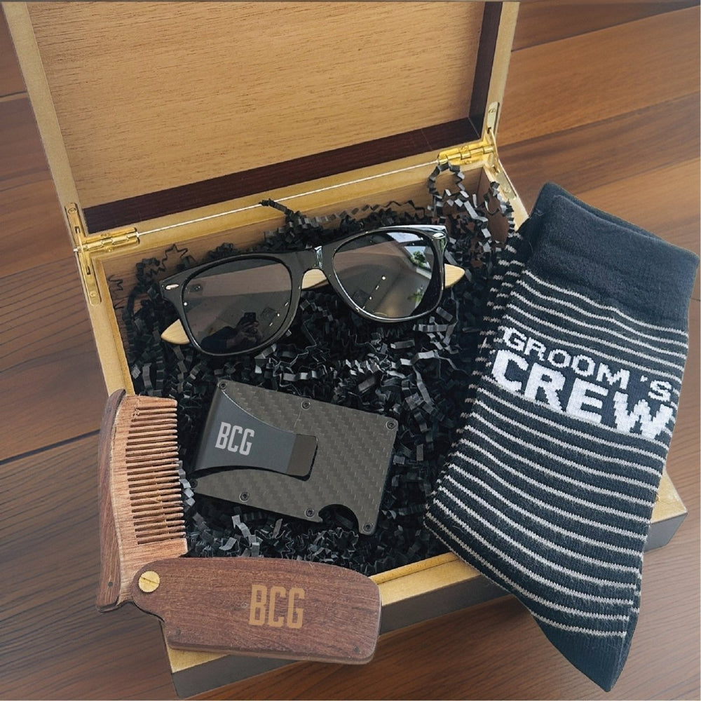 Elegant Groomsmen Collection - Personalized Groomsmen Proposal Gift Set ...