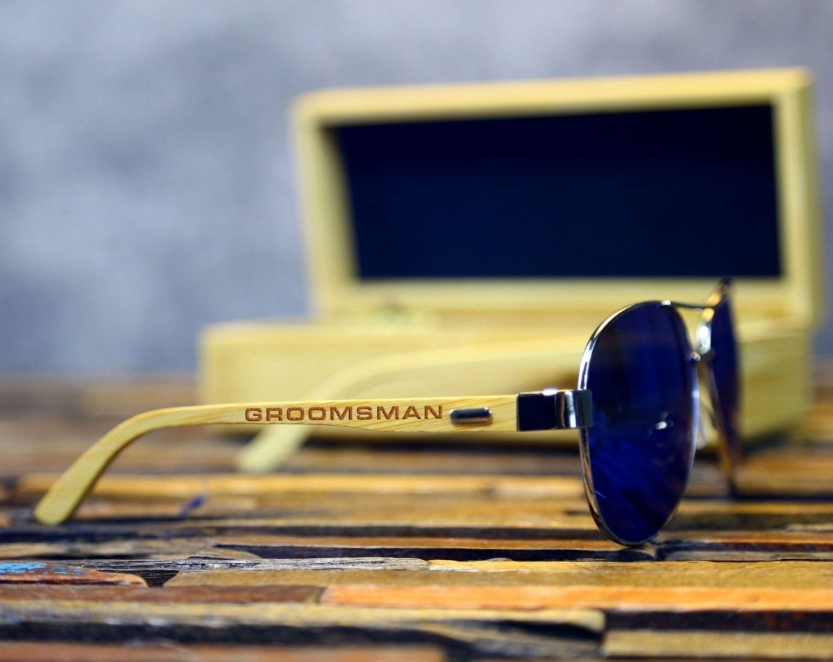 Custom Blue Ice Sunglasses - Groovy Groomsmen Gifts