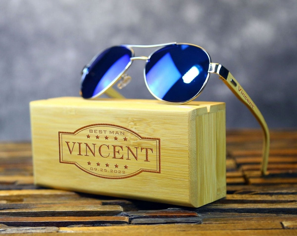Custom Blue Ice Sunglasses - Groovy Groomsmen Gifts